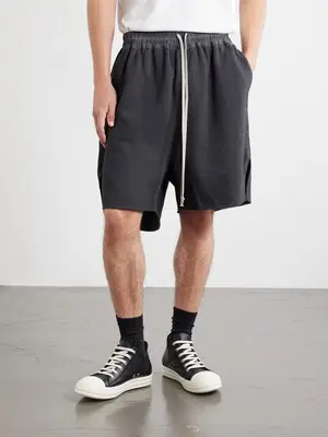 Rick Owens Straight-leg Cotton-jersey Drawstring Shorts