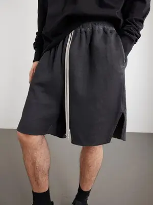 Rick Owens Straight-leg Cotton-jersey Drawstring Shorts