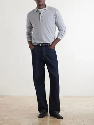 Eleventy Cotton And Cashmere-blend Polo Shirt