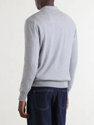 Eleventy Cotton And Cashmere-blend Polo Shirt