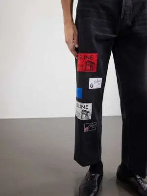 Celine Logo-appliquéd Straight-leg Jeans