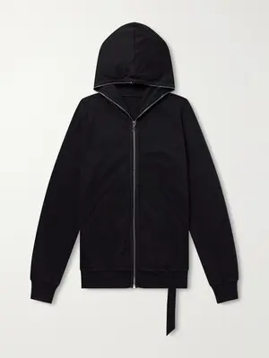 Rick Owens Gimp Cotton-jersey Zip-up Hoodie - Black