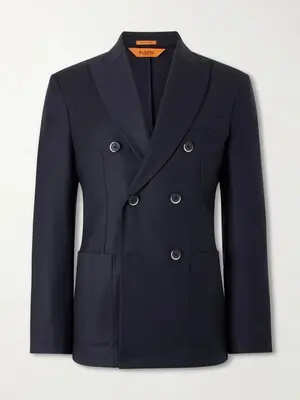 Barena Venezia Doria Double-breasted Wool-blend Blazer - Blue
