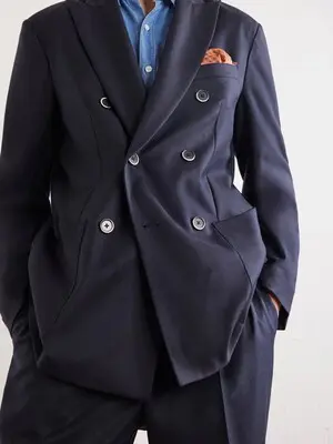 Barena Venezia Doria Double-breasted Wool-blend Blazer - Blue