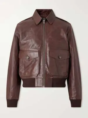 A.p.c. Gael Leather Jacket - Brown