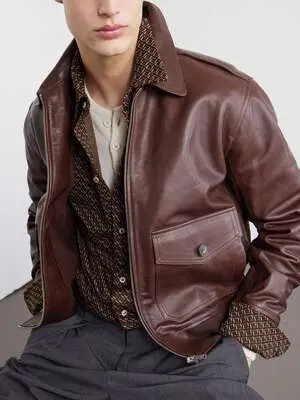 A.p.c. Gael Leather Bomber Jacket