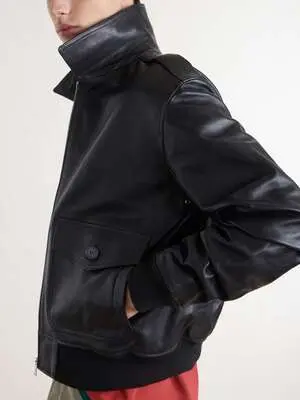 A.p.c. Gael Leather Bomber Jacket