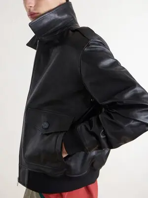 A.p.c. Leather Bomber Jacket