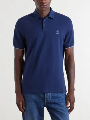 Brunello Cucinelli Logo-print Cotton-piqué Polo Shirt