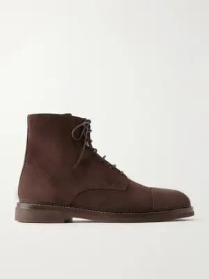 Brunello Cucinelli Suede Lace-up Boots - Brown