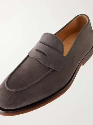 Brunello Cucinelli Suede Penny Loafers