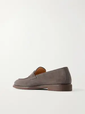 Brunello Cucinelli Suede Penny Loafers