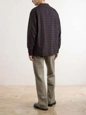 A.PRESSE Camp-collar Checked Silk Shirt