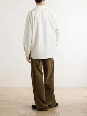 A.p.c. Mateo Logo-embroidered Cotton Shirt - Neutrals