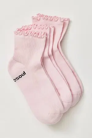 DOUBLESOUL Ruffle Quarter Sock Pack - Bubblegum