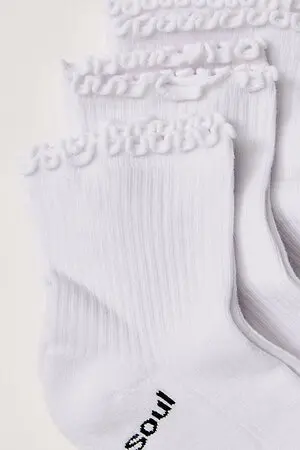 DOUBLESOUL Ruffle Quarter Sock Pack - Cloud