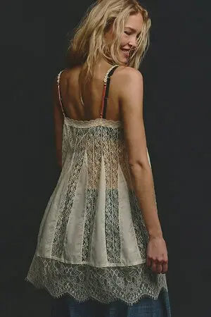Free People Intimately A Perfect Day Lace Slip Dress - Vanilla Combo