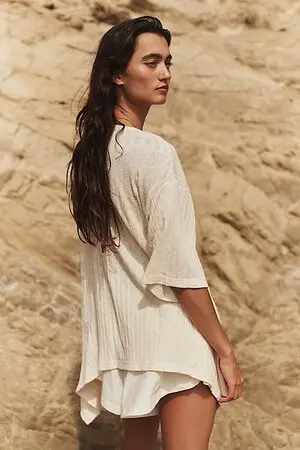 Free People Catherine Ribbed Knit Top And Shorts Set