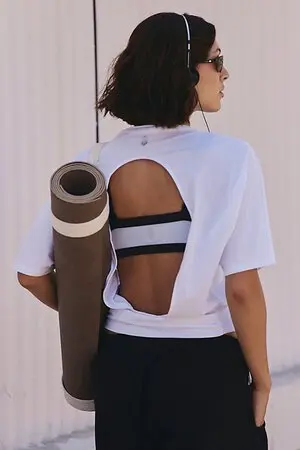 Free People Accelerate Open-back Tee - White