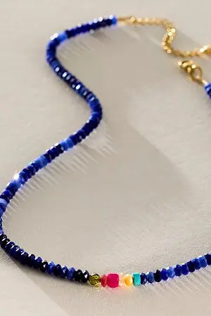 MEREDITH WATERSTRAAT Beaded Lazuli Necklace With Gemstones - Lapis