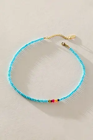MEREDITH WATERSTRAAT Beaded Lazuli Necklace With Gemstones - Turq