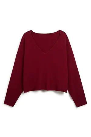Free People See Me V-neck Pullover - Cabernet
