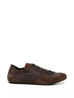 Cecilie Bahnsen Blaise Floral-embroidered Sneakers - Brown