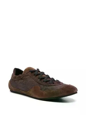 Cecilie Bahnsen Blaise Floral-embroidered Sneakers - Brown