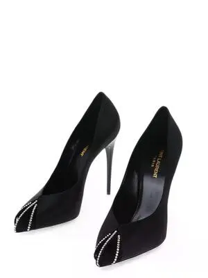 Saint Laurent Rhinestone Embellished Open-toe Pumps
