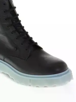 Off-White Leather Combat Boots