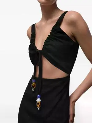 CAYET Helena Bead-embellished Midi Dress