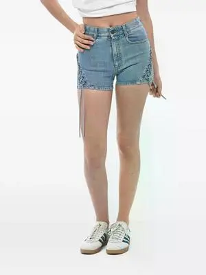 Stella McCartney Lace-up Detail Denim Mini Shorts - Blue