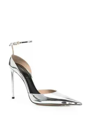 TOM FORD Point-toe Ankle-strap Heeled Pumps - Silver