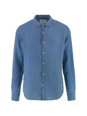 MC2 SAINT BARTH Pamplona Long-sleeve Linen Shirt - Blue