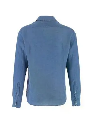 MC2 SAINT BARTH Pamplona Long-sleeve Linen Shirt - Blue