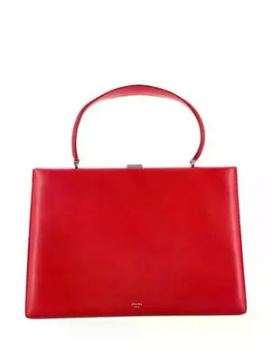 CELINE Celine Clasp Top Handle Bag Leather Medium Satchel