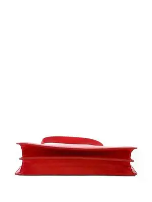 Celine Clasp Top Handle Bag Leather Medium Satchel - Red