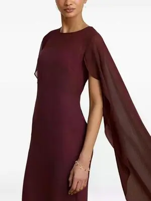 Ralph Lauren Cape-overlay Georgette Maxi Gown