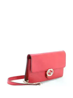 Gucci Interlocking Wallet On Chain Leather Crossbody Bag