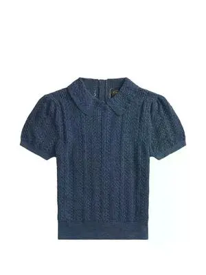 Ralph Lauren Cable-knit Puff-sleeve Sweater