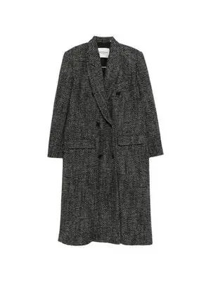 MARANT ETOILE Double-breasted Bouclé Coat - Grey