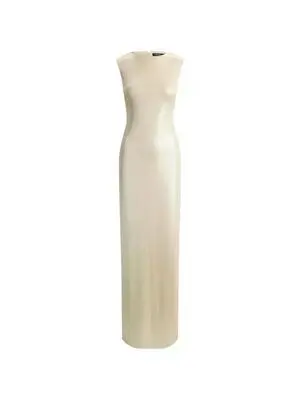 Ralph Lauren Metallic Jersey Boat-neck Maxi Dress - Neutrals
