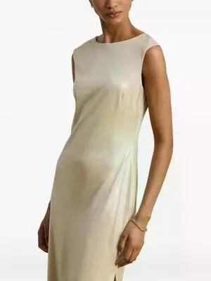 Ralph Lauren Metallic Jersey Boat-neck Maxi Dress - Neutrals