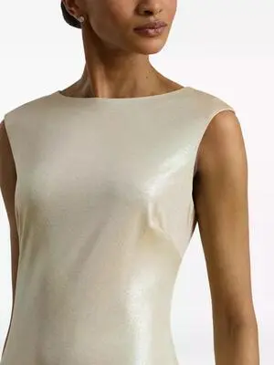 Ralph Lauren Metallic Jersey Boat-neck Maxi Dress - Neutrals