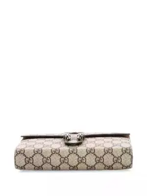 Gucci Dionysus Chain Wallet Gg Coated Canvas Small Crossbody Bag - Brown