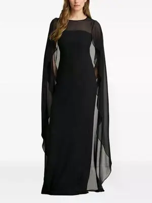 Ralph Lauren Cape-overlay Maxi Gown