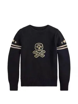 Ralph Lauren Skull Patch Star Embroidered Crew Neck Sweater