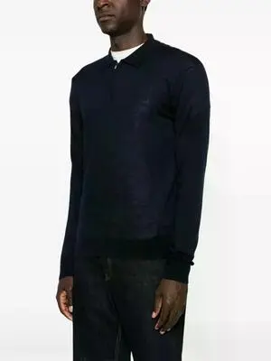 FERRANTE Quarter-zip Knitted Polo Shirt