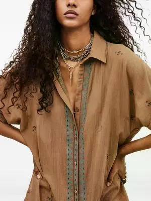 Ba&sh Daela Embroidered Oversized Shirt
