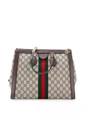 Gucci Ophidia Top Handle Gg Coated Canvas Medium Tote Bag